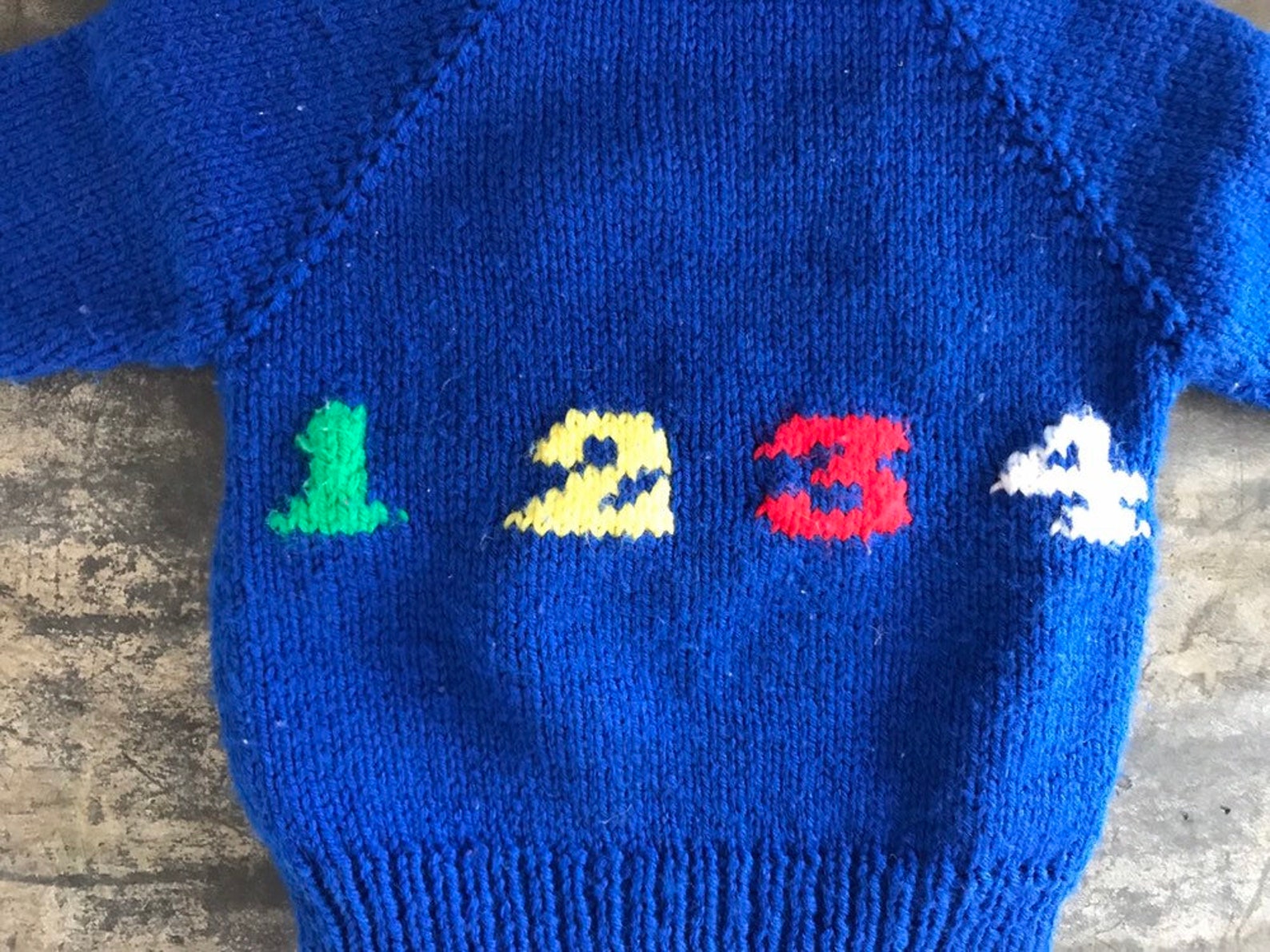 Vintage Soft Knitted Baby Boy Sweater Numbers Sweater - Etsy