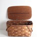 Vintage Brown Woven Picnic Basket, Flip Top Basket - Etsy