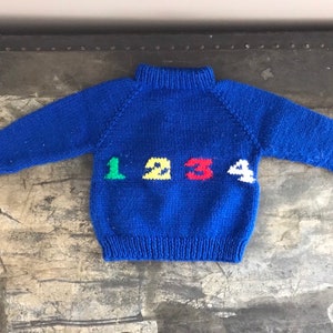 Vintage Soft Knitted Baby Boy Sweater, Numbers Sweater - Etsy
