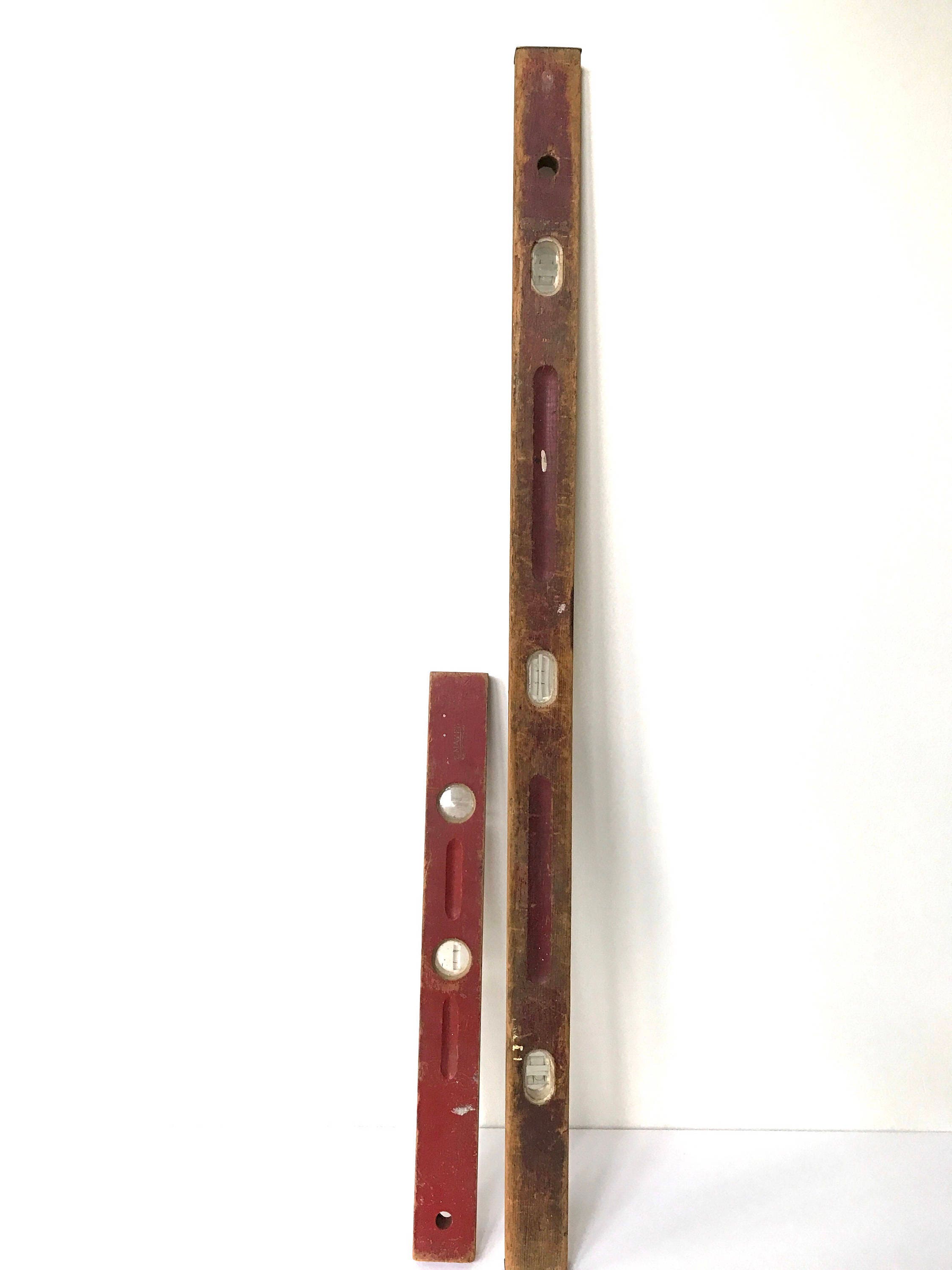 Vintage Wooden Levels Set of Two - Etsy