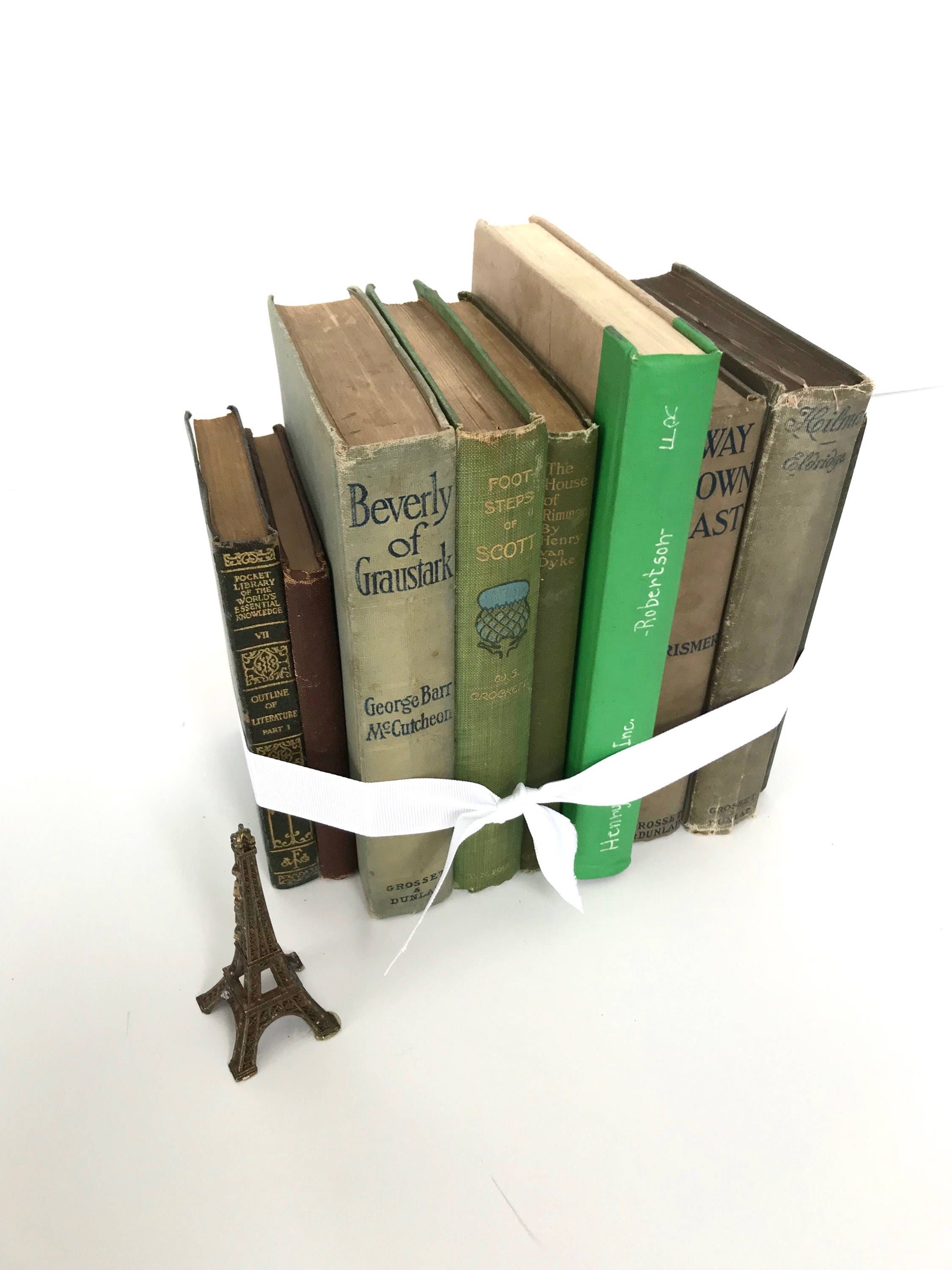 Vintage Book Set Green Books Home Decor Display Books - Etsy