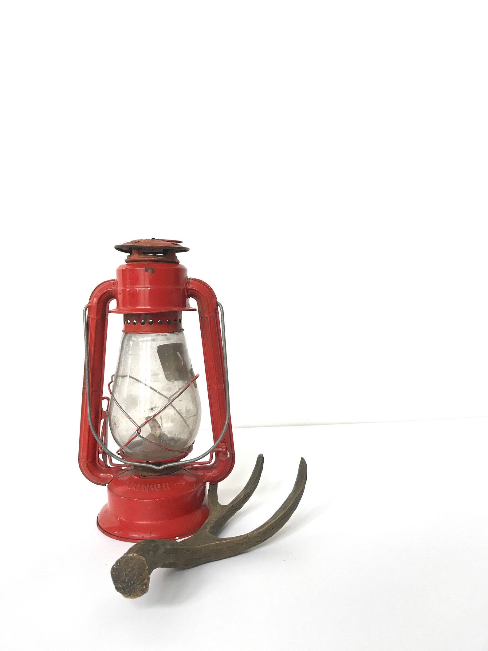 Vintage Red Metal Lantern - Etsy
