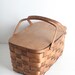 Vintage Brown Woven Picnic Basket, Flip Top Basket - Etsy