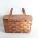 Vintage Brown Woven Picnic Basket, Flip Top Basket - Etsy