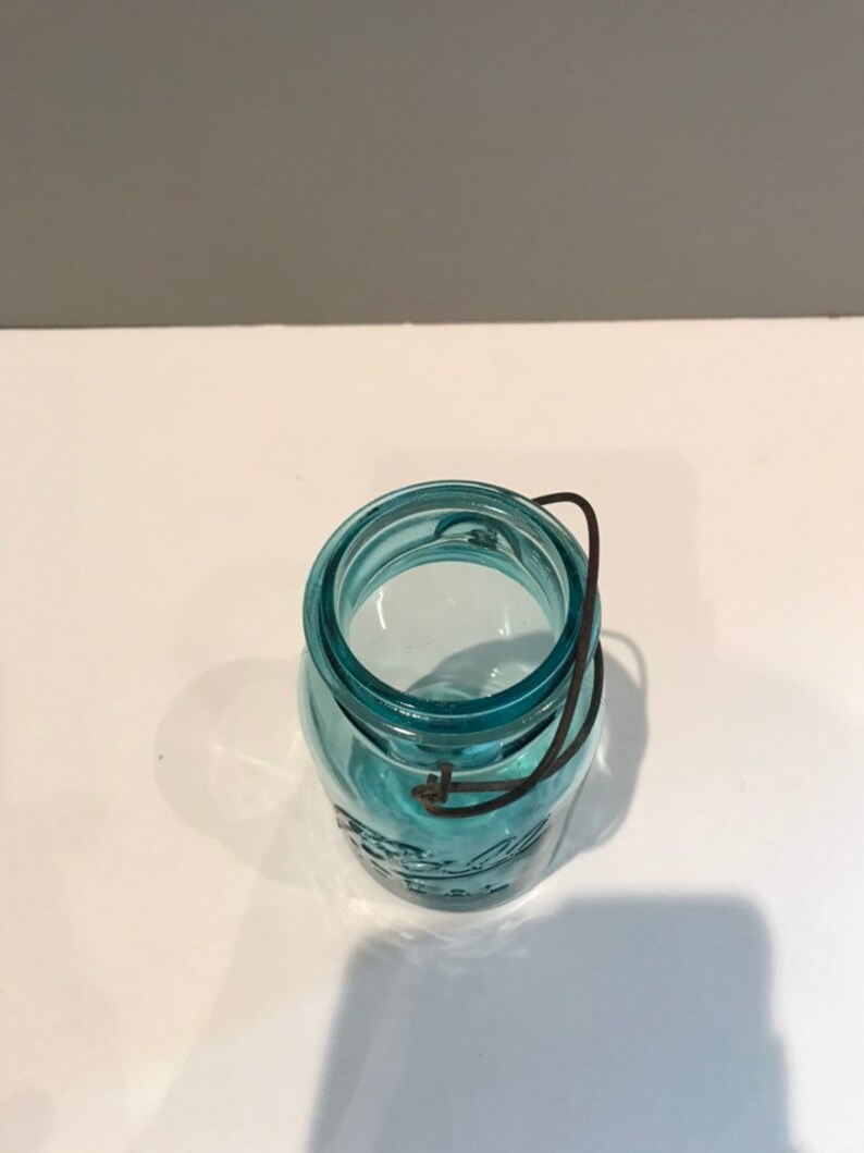 Vintage Turquoise Mason Jar - Etsy