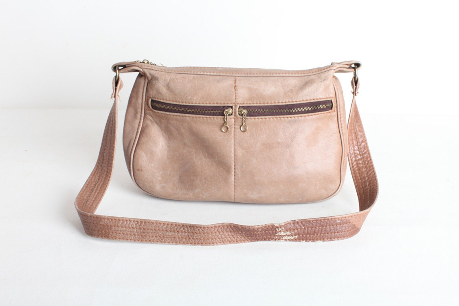 Vintage Tan Leather Satchel Purse Shoulder Bag - Etsy