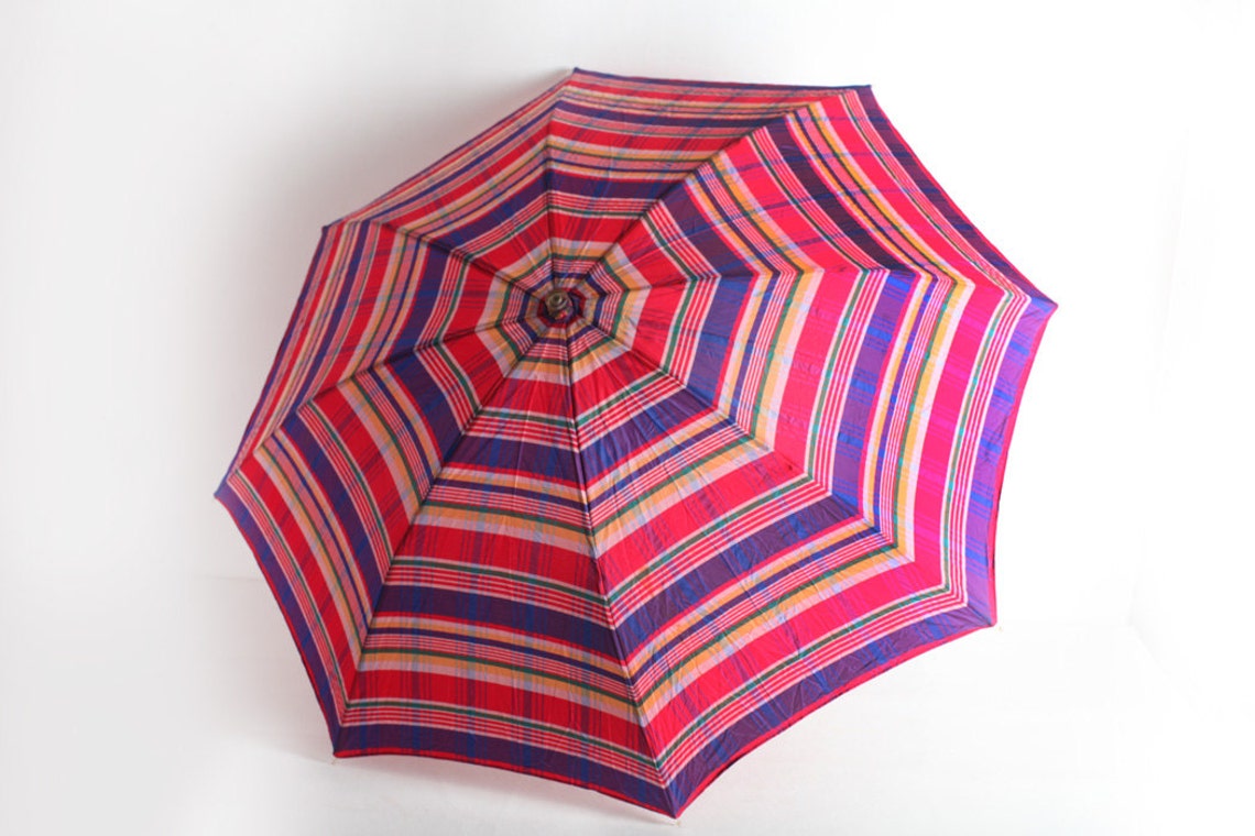 Vintage Red Striped Umbrella | Etsy