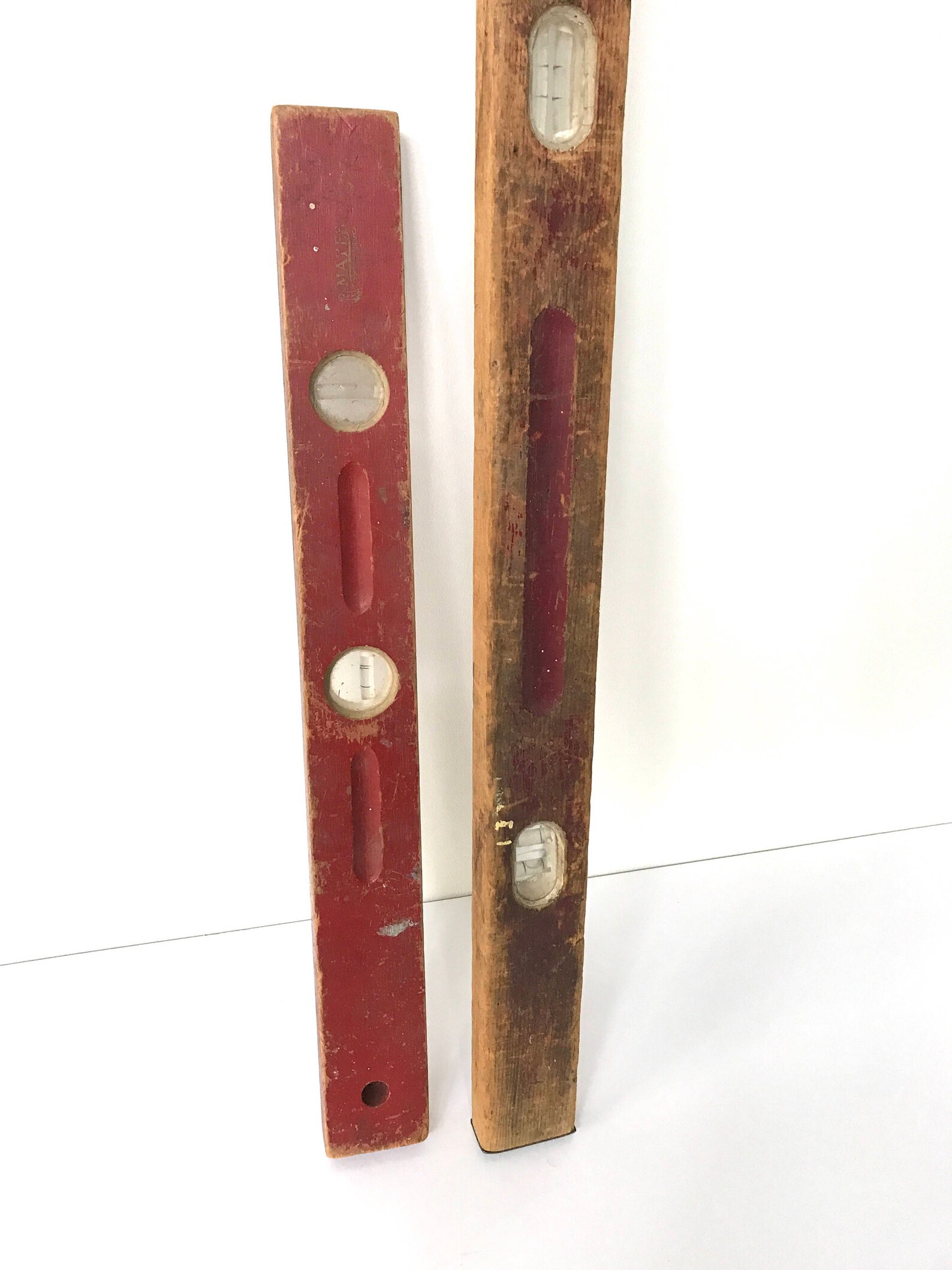 Vintage Wooden Levels Set of Two - Etsy