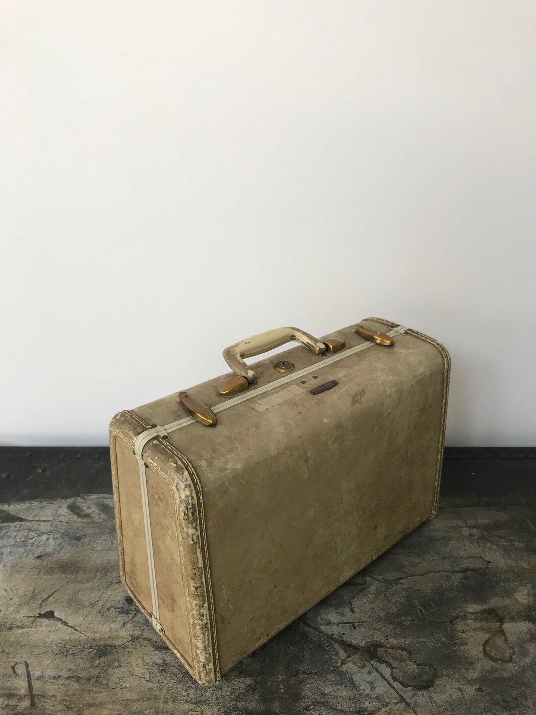 Vintage Small Beige Marbled Suitcase, Wedding Card Box - Etsy