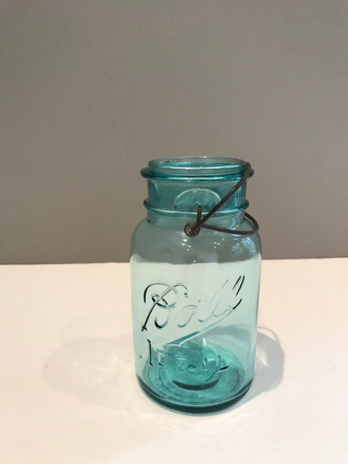 Vintage Turquoise Mason Jar - Etsy