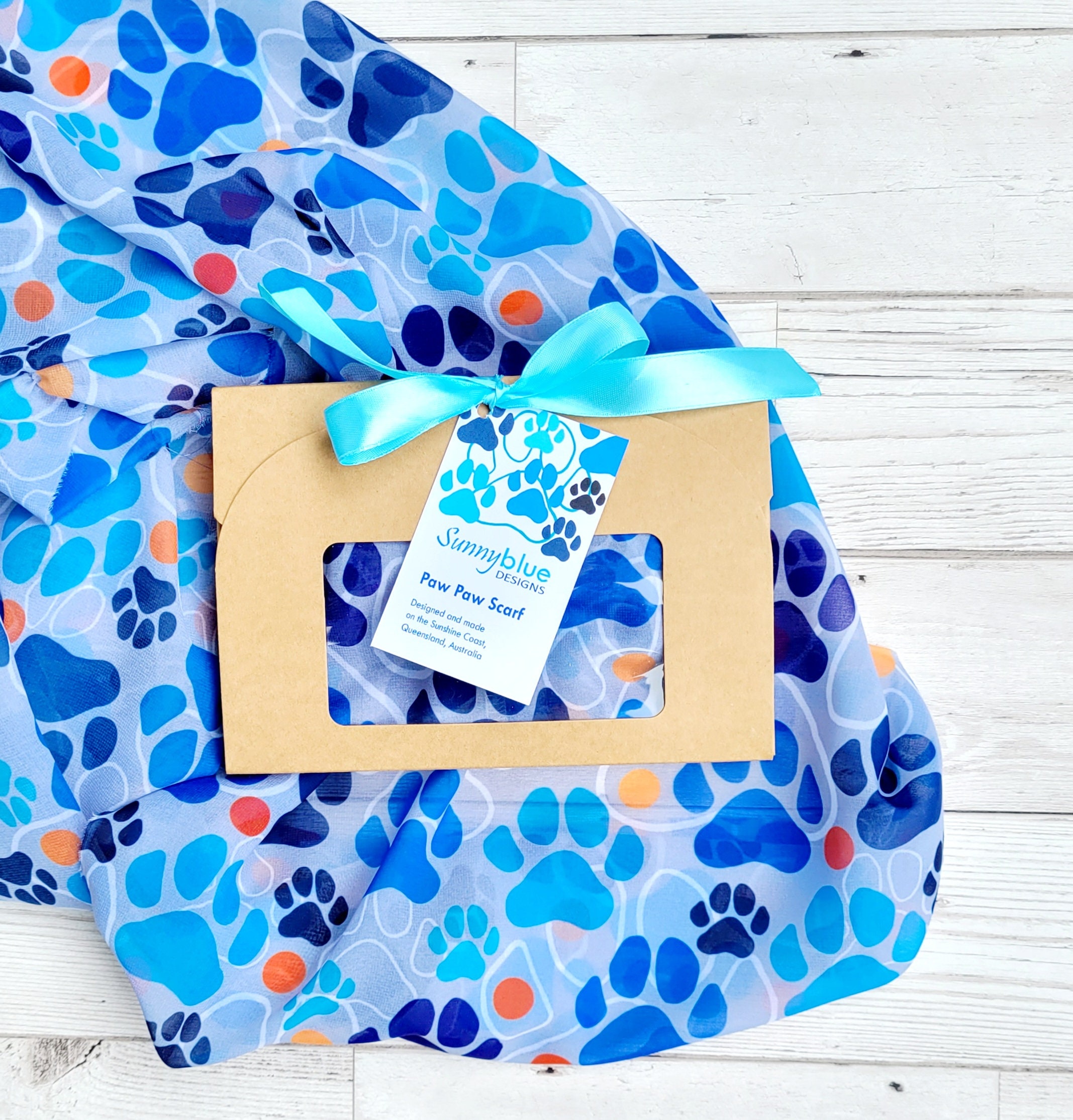 Dog Paw Print Scarf, Dog Paws, Mothers Day Gift, Australian Design, Paw ...