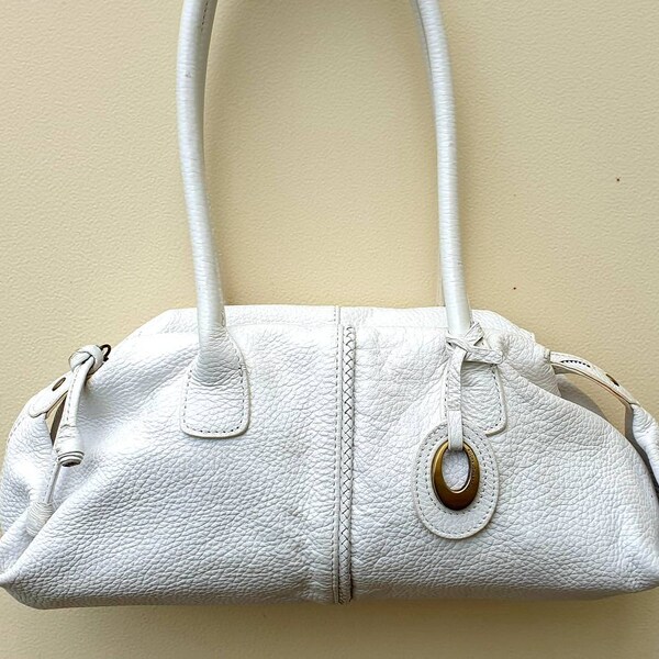 White Leather Bag - Etsy UK
