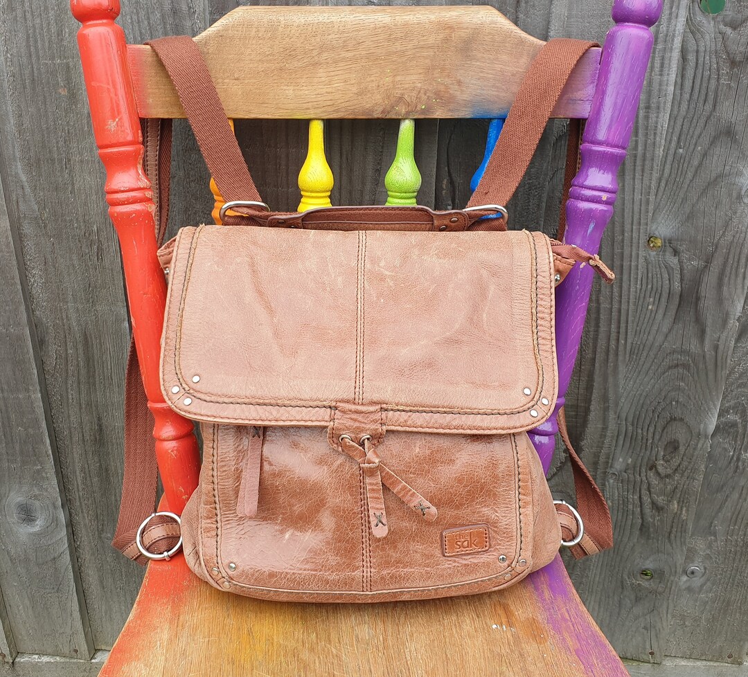 Brown Leather Convertable Backpack to Messenger Bag, the Sak Distressed ...