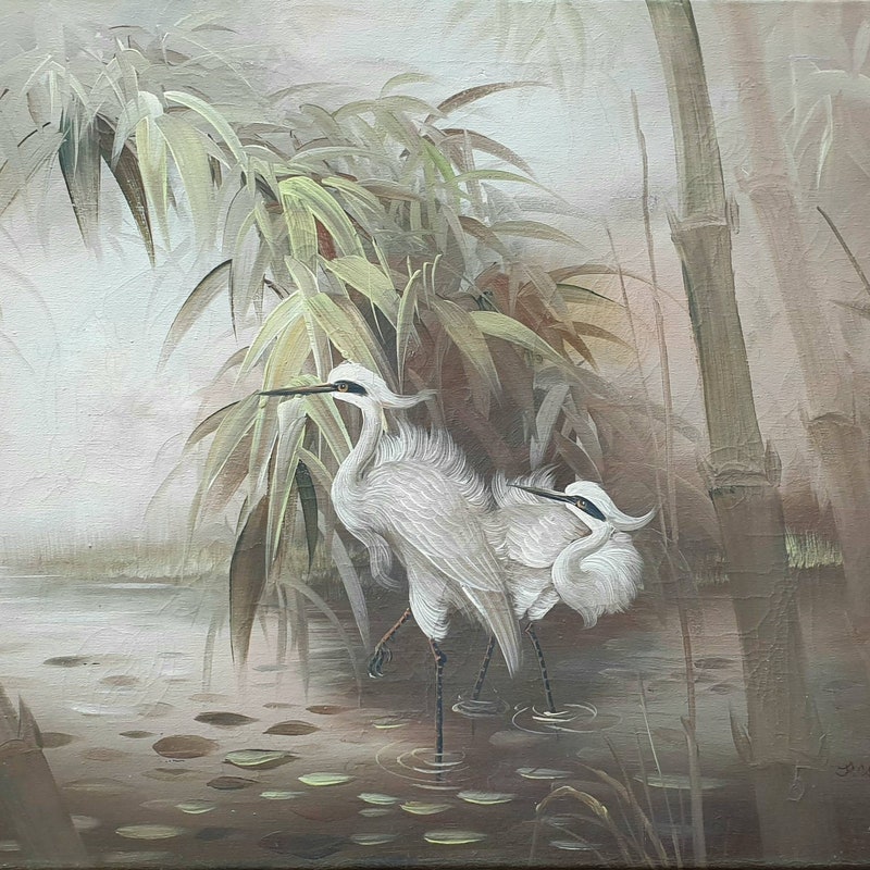 Egret Painting - Etsy