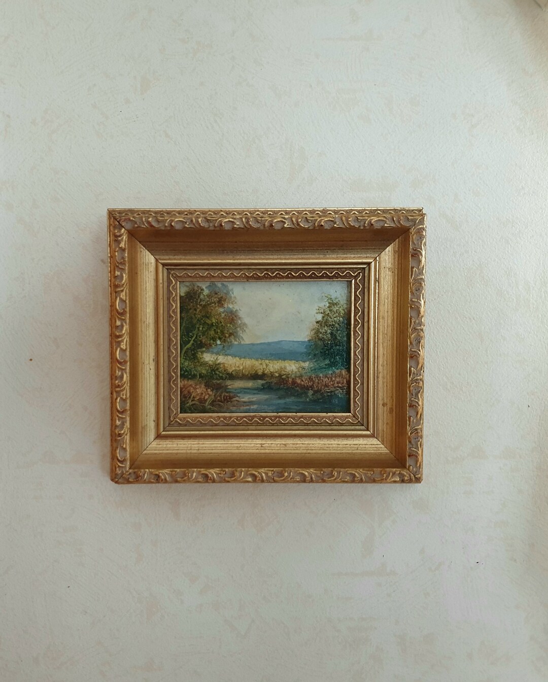 Yorkshire Moors, English, Gilt Framed Miniature Original Oil Landscape ...
