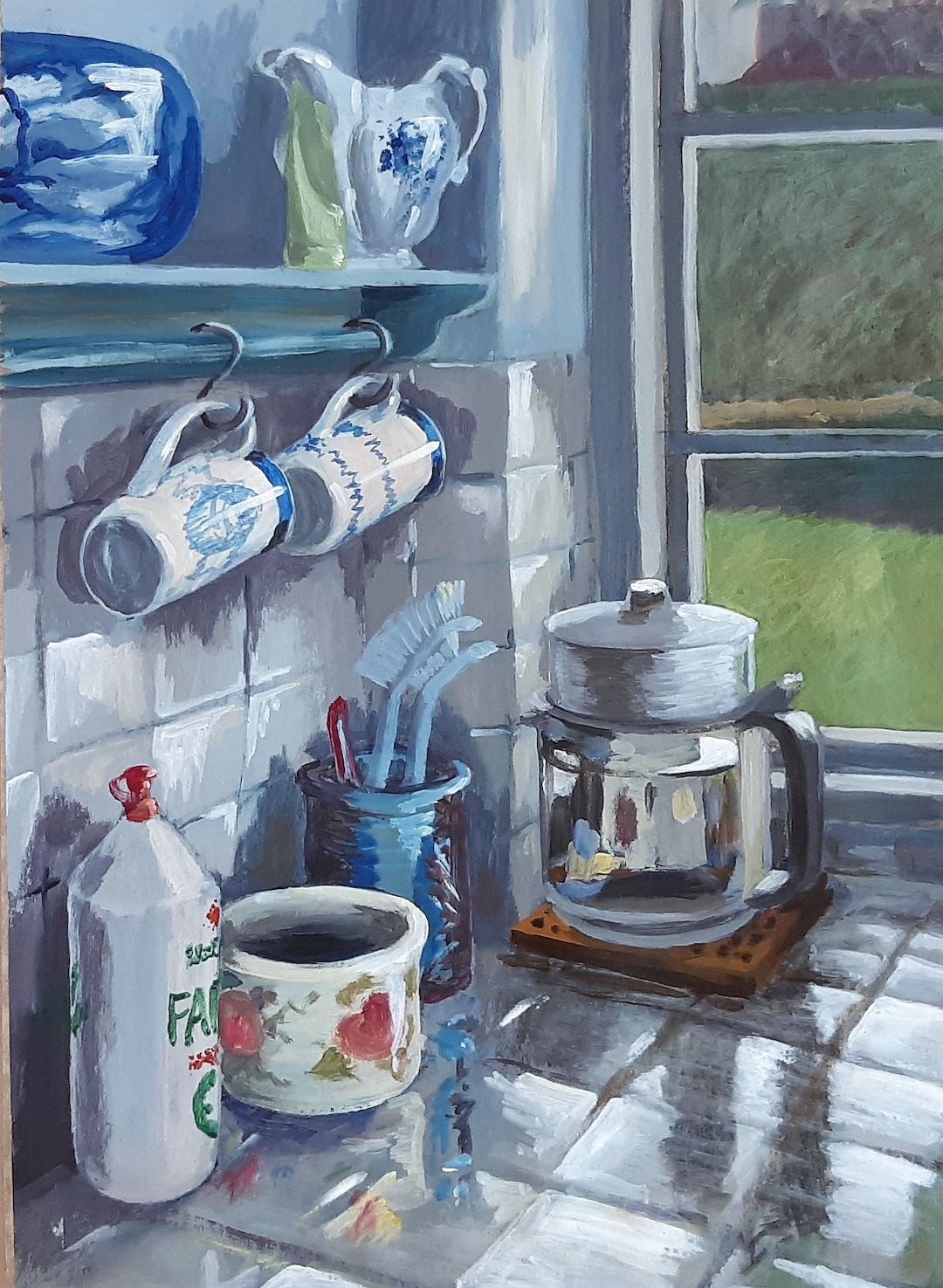 Modern, Large Still Life, Kitchen Original Acrylic Painting, Large Wall ...