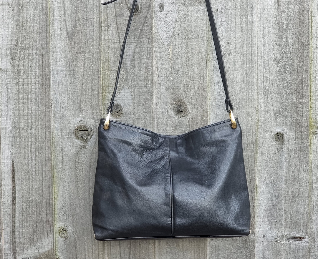 Vintage Soft Black Leather Tote Shoulder Bag, John Lewis Partnership ...