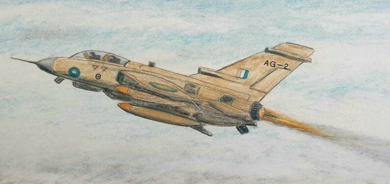 R.A.F. Tornado Fighter G2 Watercolour Painted by Cecil Fox 1991 Member ...