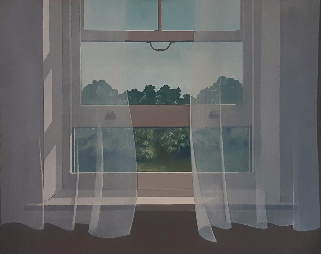 Window View, English Suburban Landscape, Interior Window View Original ...