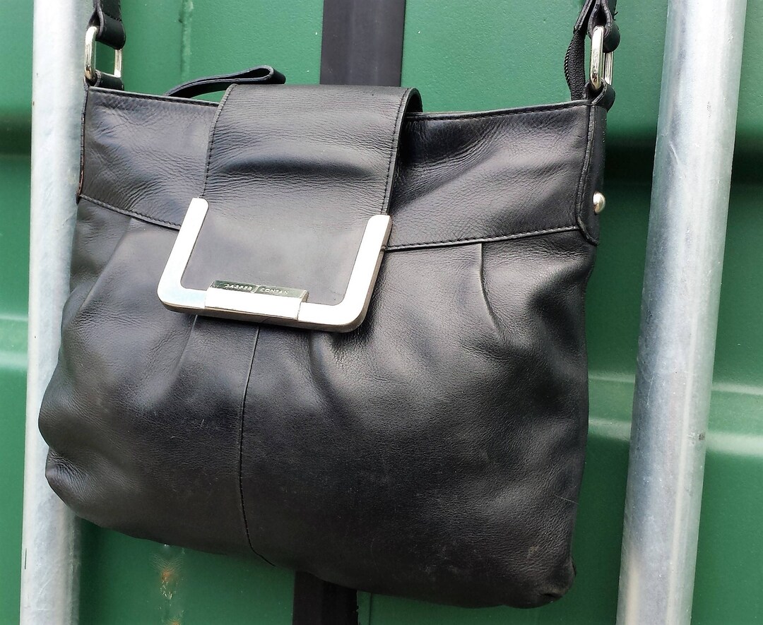 Black Leather Cross Body Messenger Bag, Jasper Conran Vintage Black ...