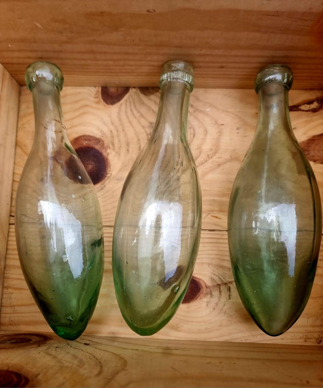 Antique Aqua Glass Torpedo Bottles, Hamilton Style, Circa 1850 - Etsy