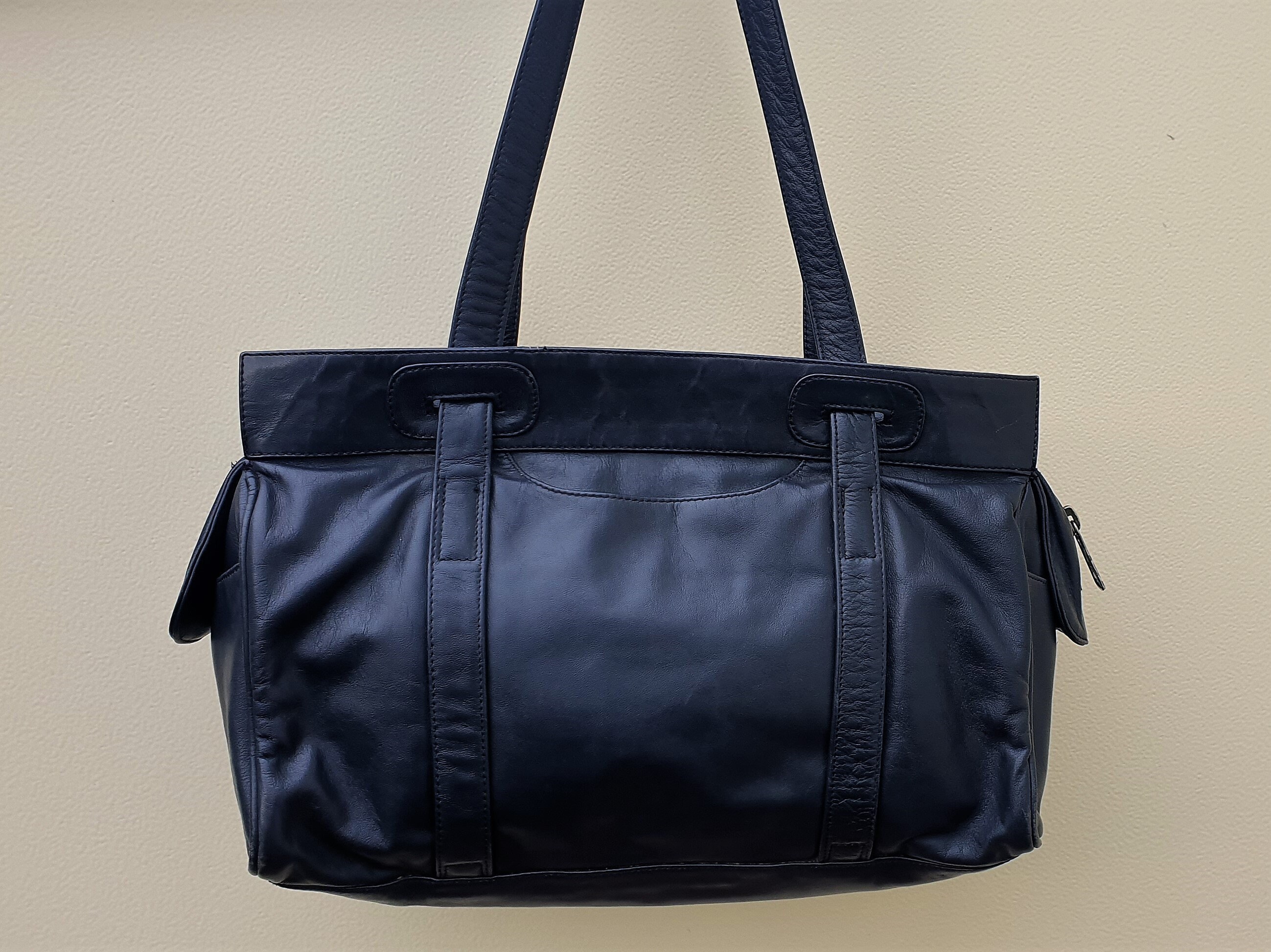 Tula Black Leather Shoulder Bag Vintage 80s Tula Tote Purse - Etsy UK