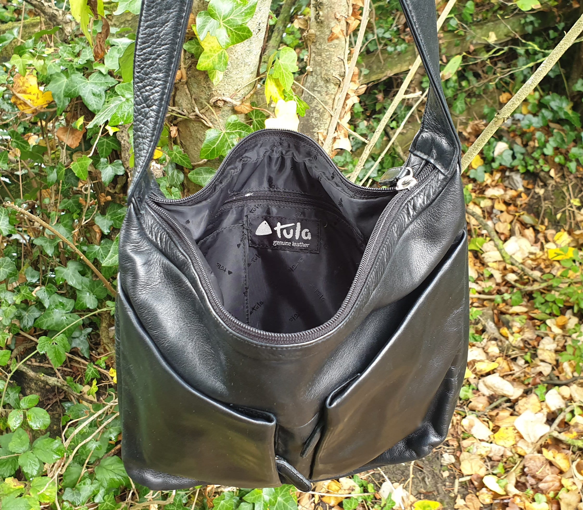 Tula Black Leather Hobo Tote Bag Vintage Tula Soft Black - Etsy UK