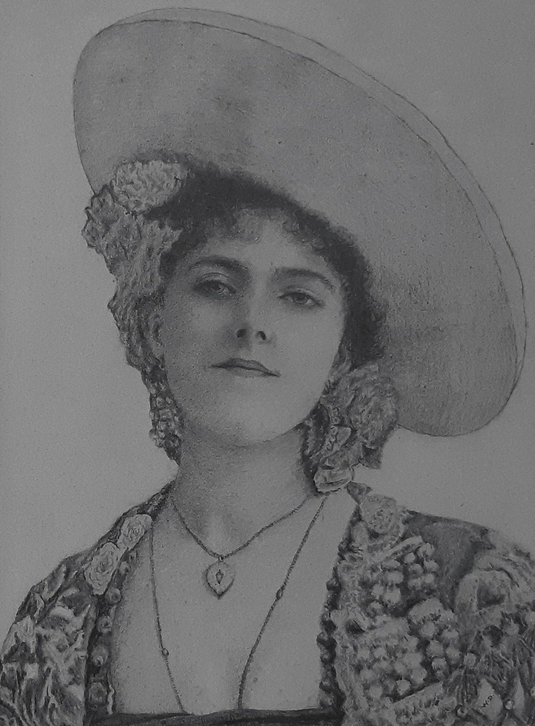 Edwardian Lady Portrait Original Graphite Drawing - Etsy