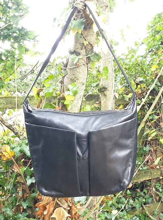 Tula Black Leather Hobo Tote Bag Vintage Tula Soft Black - Etsy UK