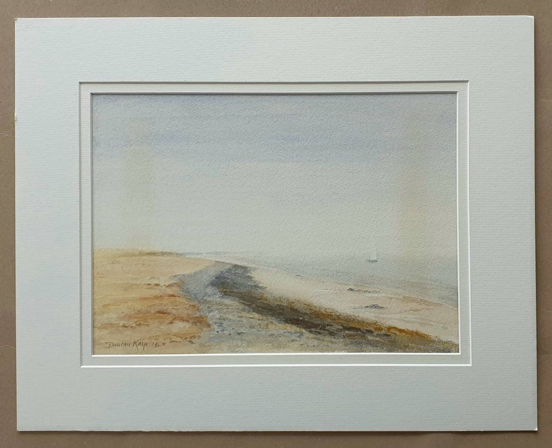 English Coastal Watercolor Painting: Burnham on Crouch Estuary Art - Etsy