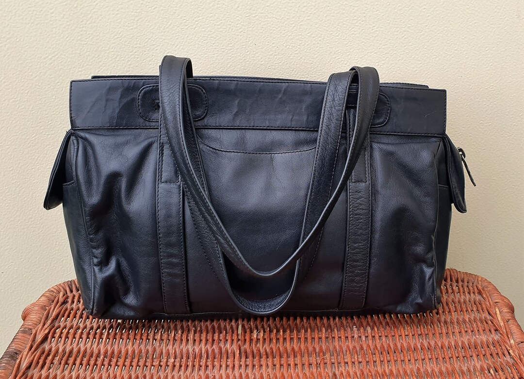 Tula Black Leather Shoulder Bag, Vintage 80s Tula Tote Purse - Etsy UK