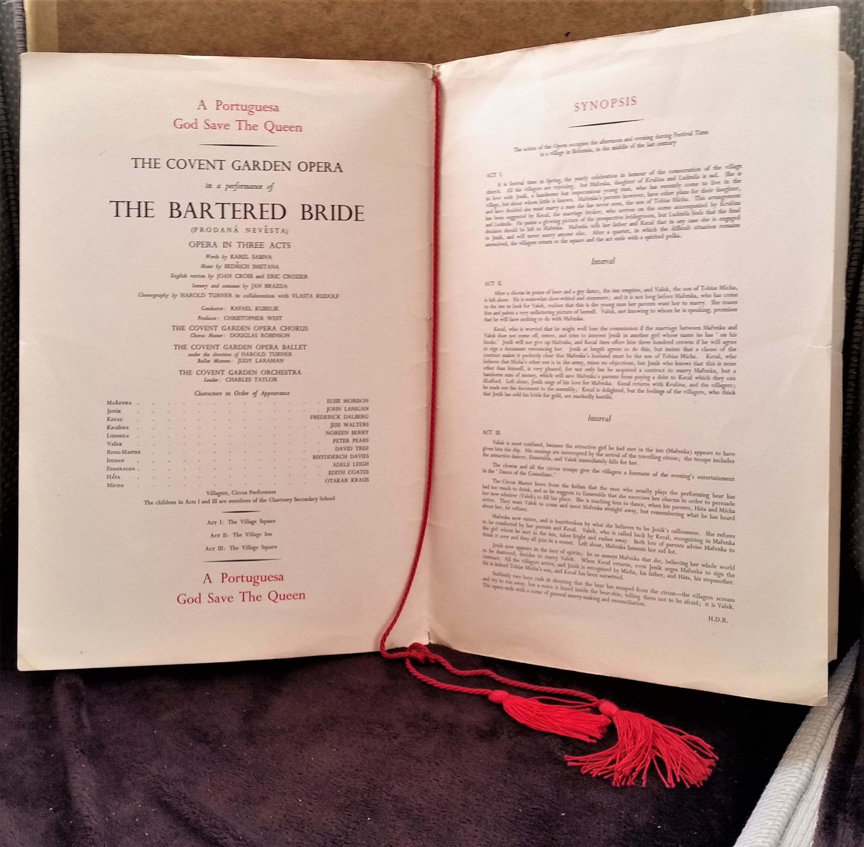 Covent Garden Royal Opera House Program, in the Presence of Her Majesty ...