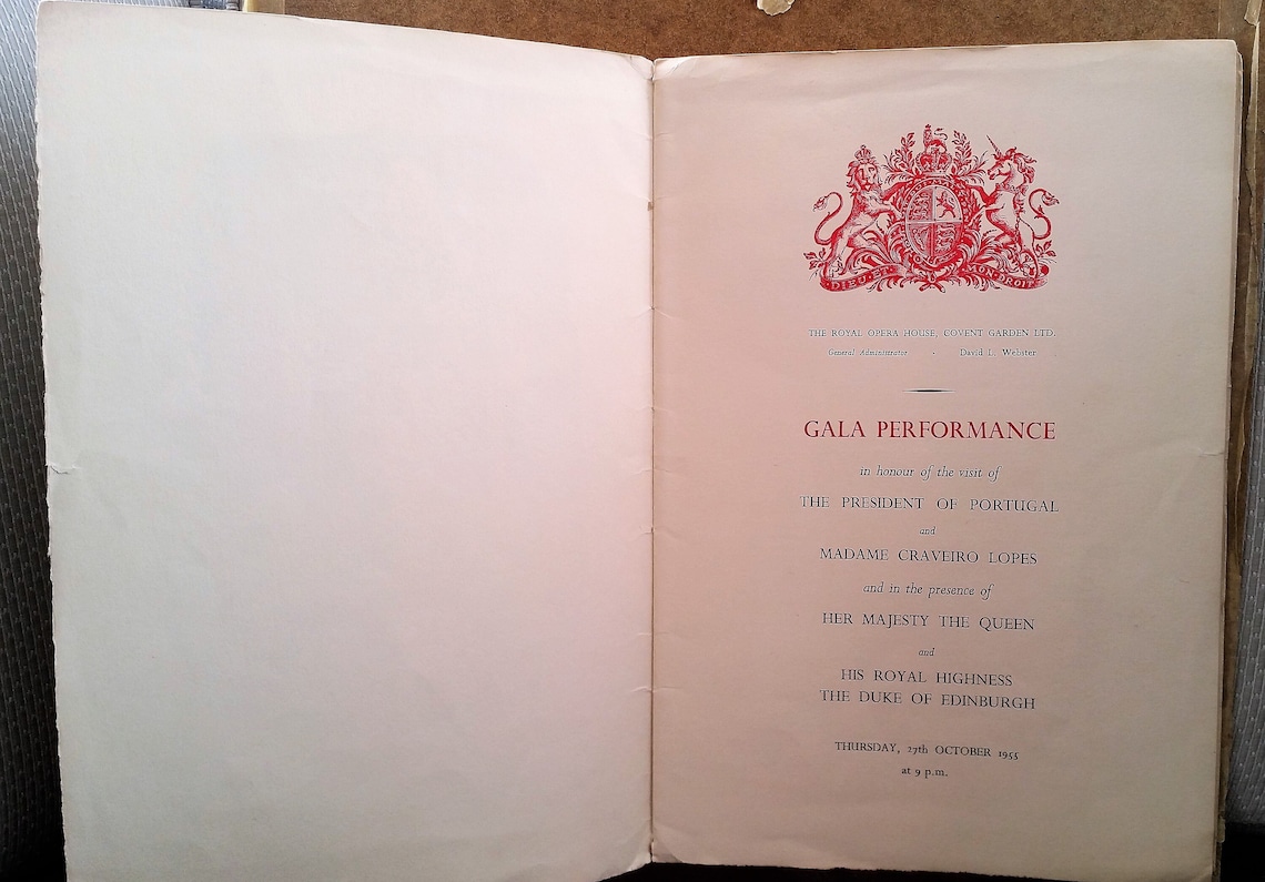 Covent Garden Royal Opera House Program in the Presence of - Etsy UK