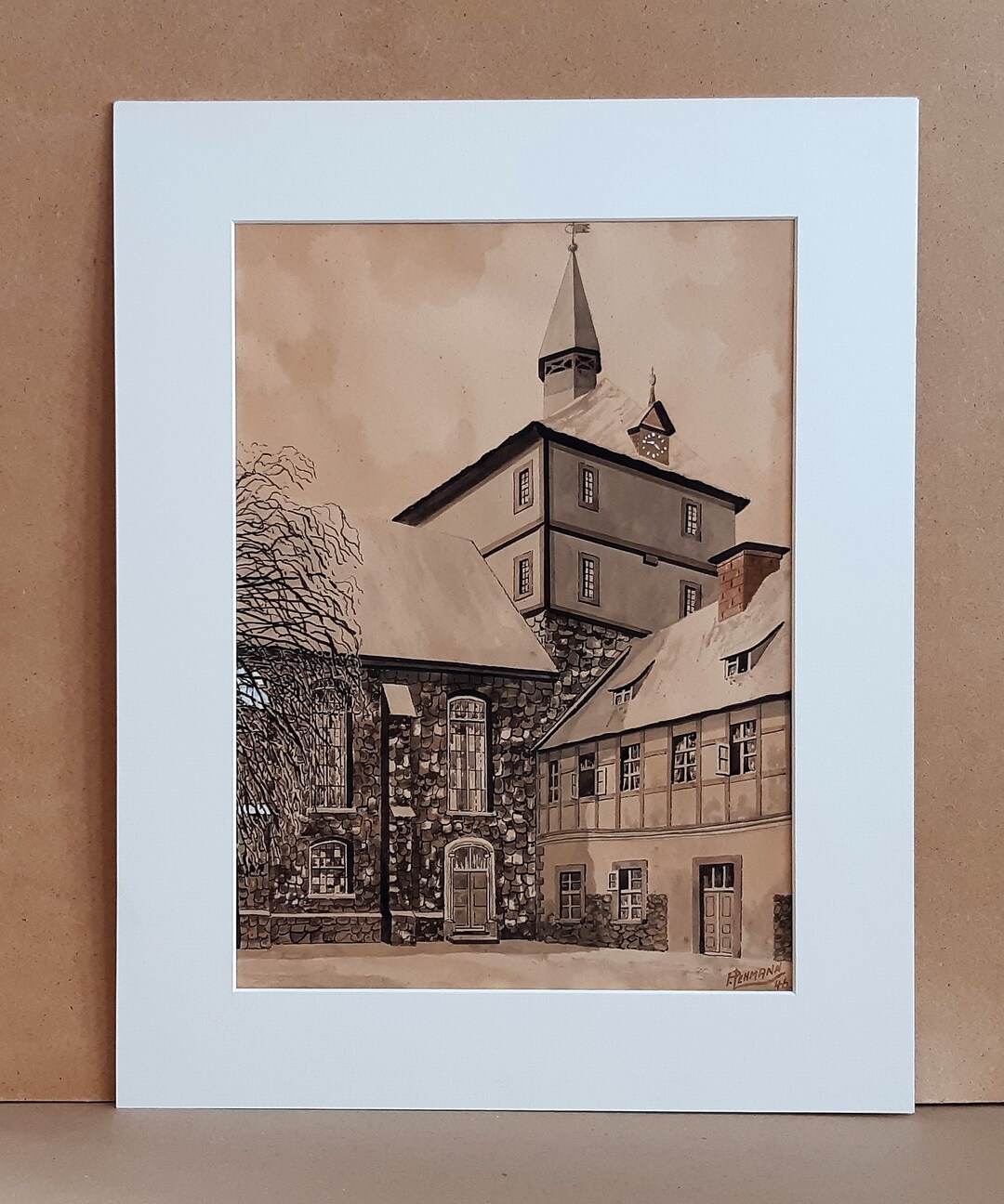 Original Watercolour Painting Post Second World War Signed by the ...