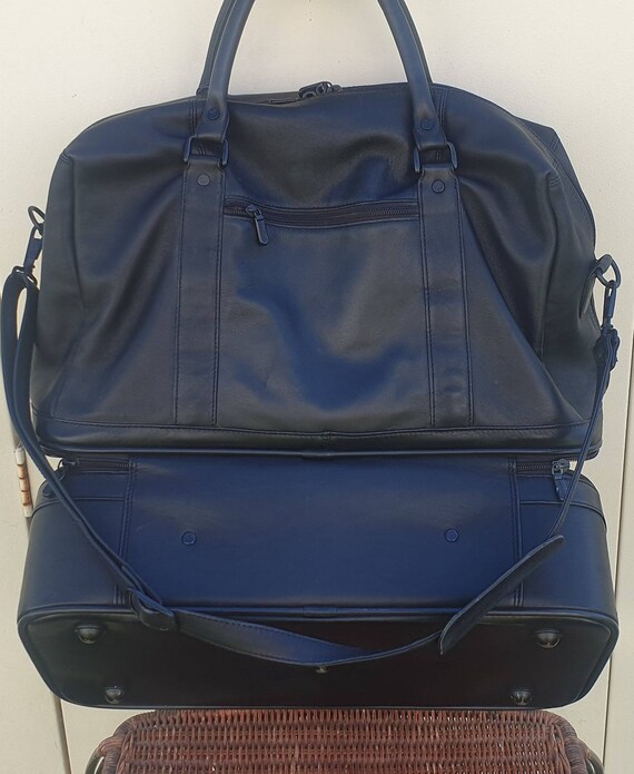 Condotti black leather holdall, travel bag, vintage h… - Gem