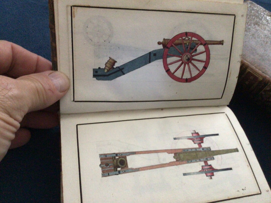 3 French Military Manuscript Books 1718 Illustrated Drawings Cannons ...