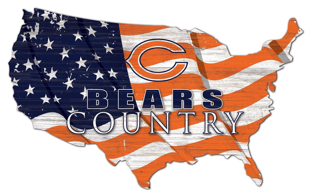 Chicago Bears USA Country Flag Team Sign Wood 18 X 11 NEW - Etsy