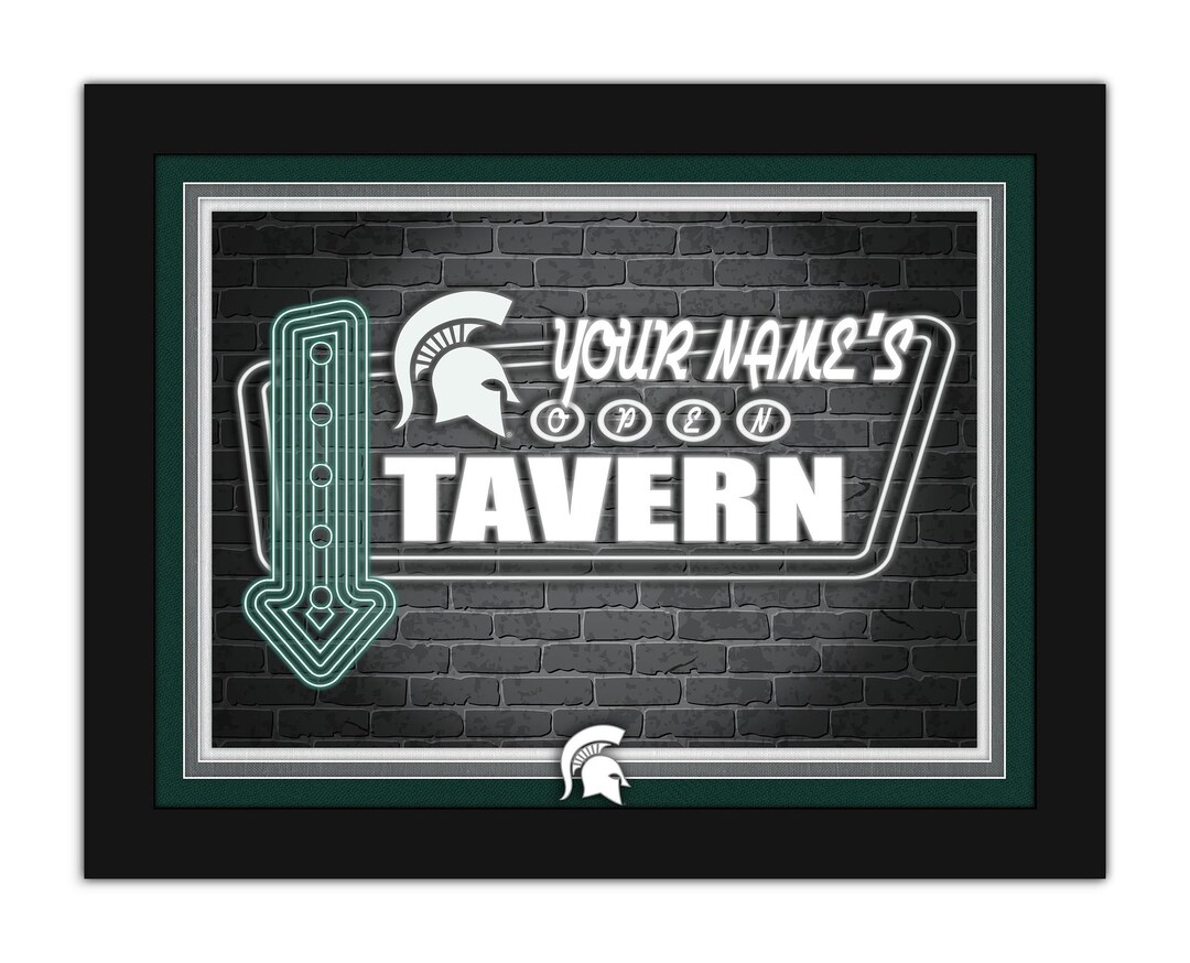 Michigan State Personalized Sign Framed Neon Tavern Print Sign 18x14 - Etsy