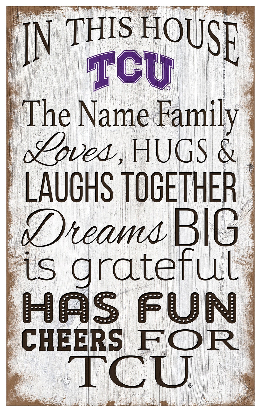 TCU Sign Personalized in This House Sign 11x19 - Etsy