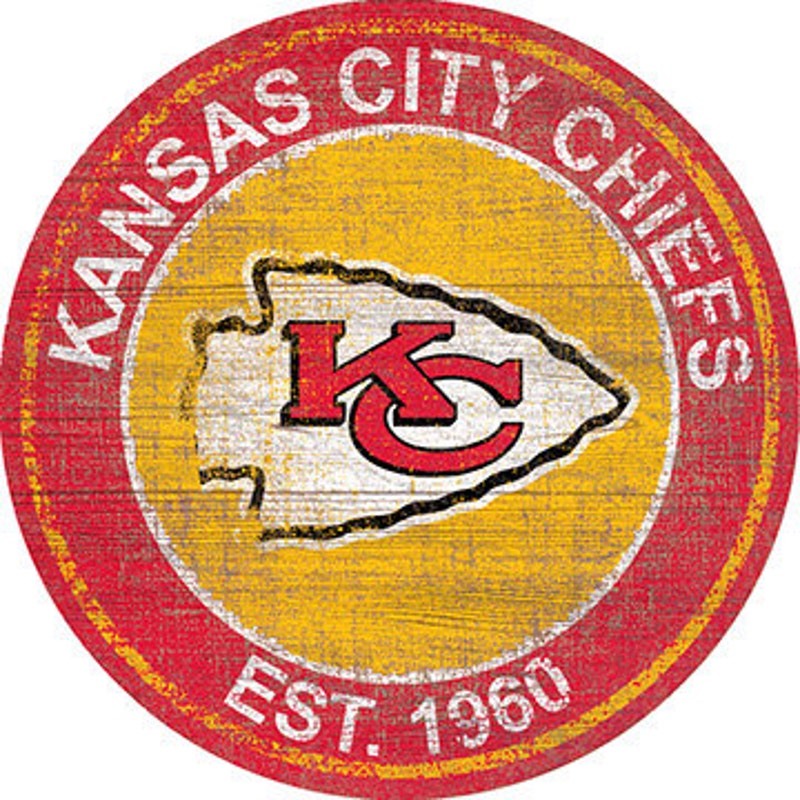 Round Wood Kc Chiefs Sign - Etsy
