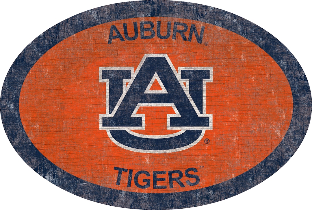 Auburn Tigers Sign Wall Art 46" Distressed & Weathered Sign Team Color ...