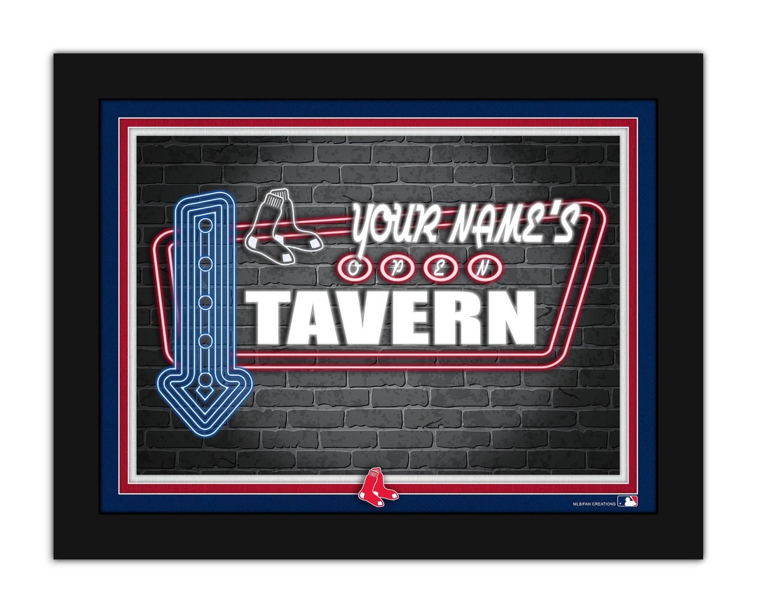 Boston Red Sox Personalized Sign Framed Neon Tavern Print Sign 18x14 - Etsy