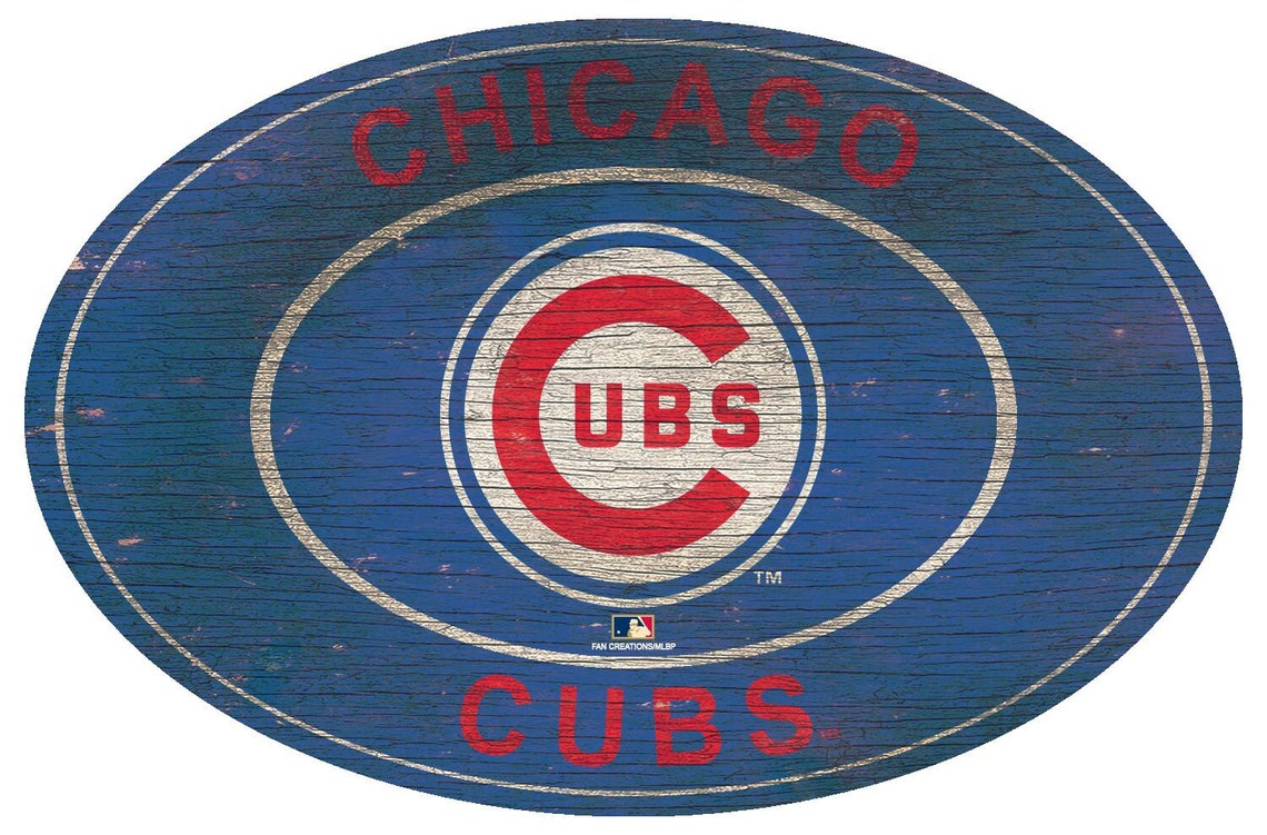 Chicago Cubs Historic Throwback Wall Art 46 Distressed - Etsy