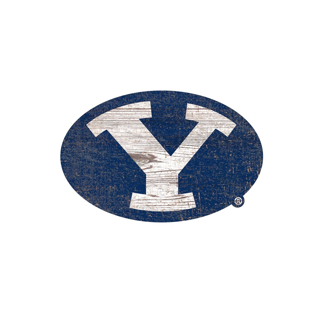 BYU Distressed Logo Cut Out Wood Sign 24" Diameter Select NEW - Etsy