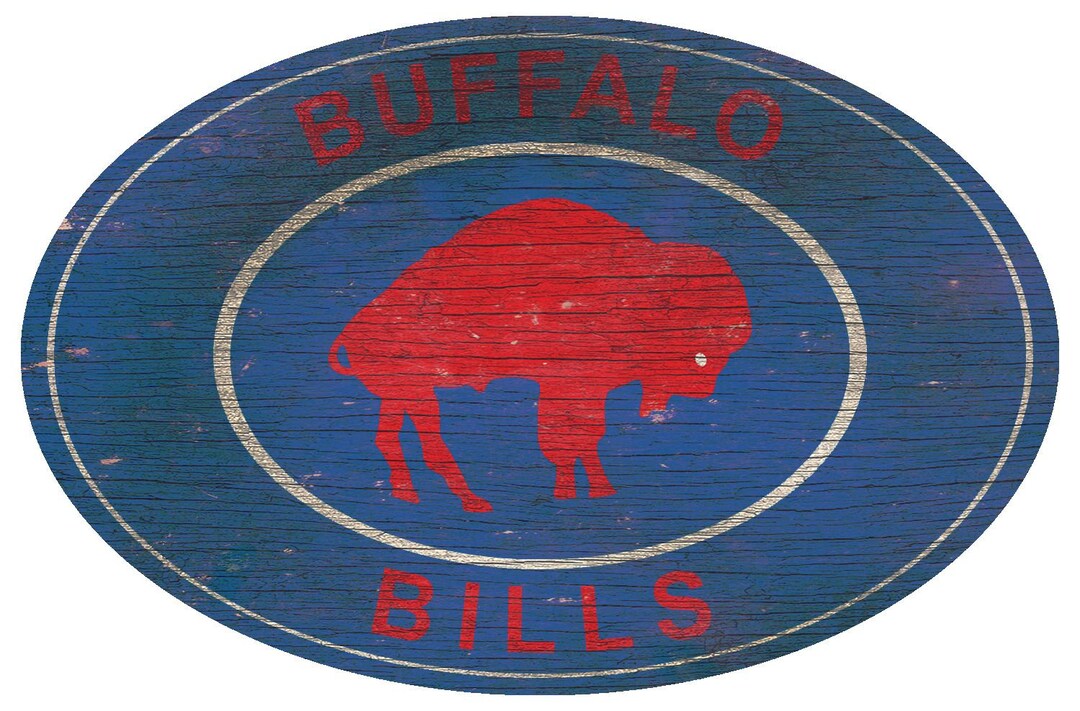 Buffalo Bills Sign Historic Throwback Wall Art 46" Distressed Oval Sign ...