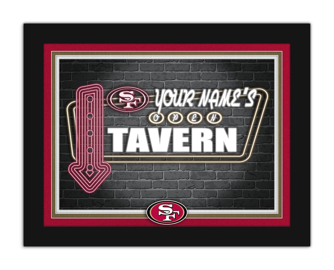 San Francisco 49ers Personalized Sign Framed Neon Tavern Print Sign ...
