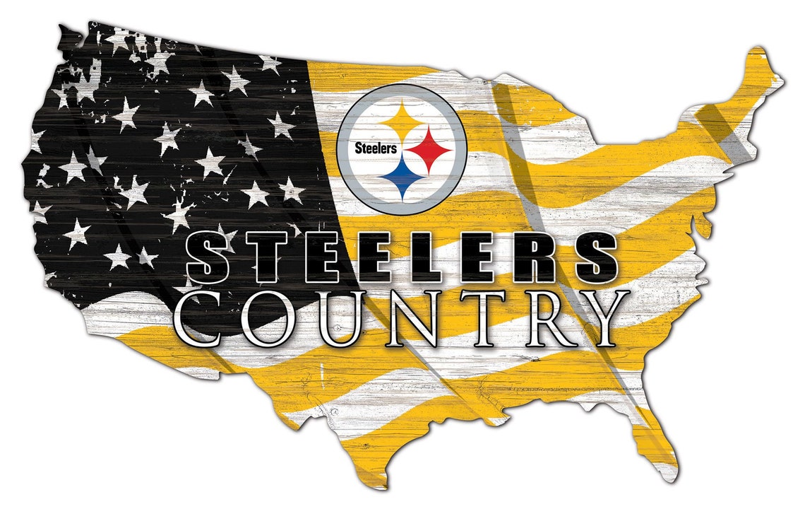 NFL Pittsburgh Steelers Sign USA Country Flag Team Sign Wood - Etsy