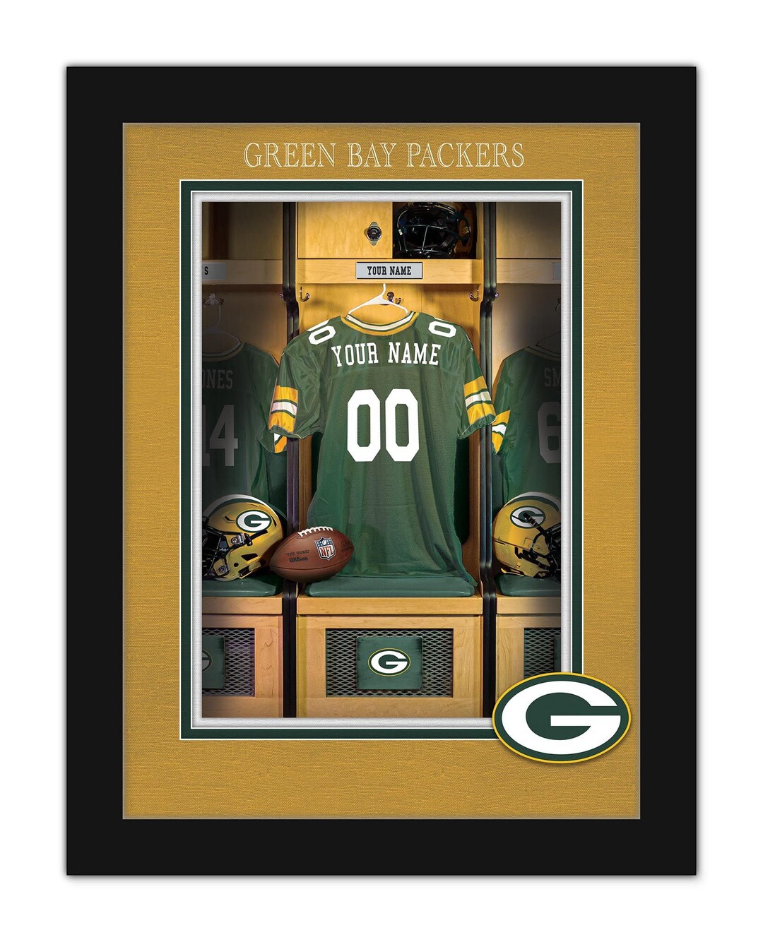 Green Bay Packers Personalized Sign Locker Room Print NFL FRAMED 14x18 ...