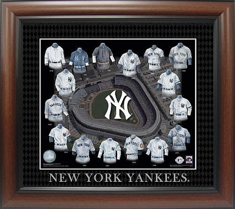 New York Yankees Uniform Evolution Framed History Plaque 18x16 - Etsy