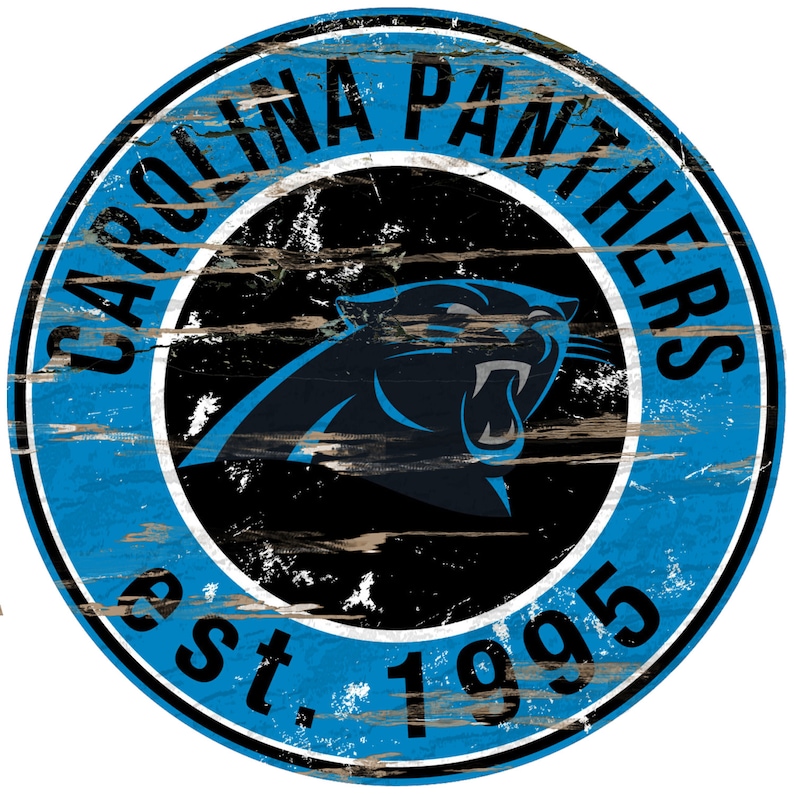 NFL Carolina Panthers Round Distressed Established Wood Sign 24 in ...